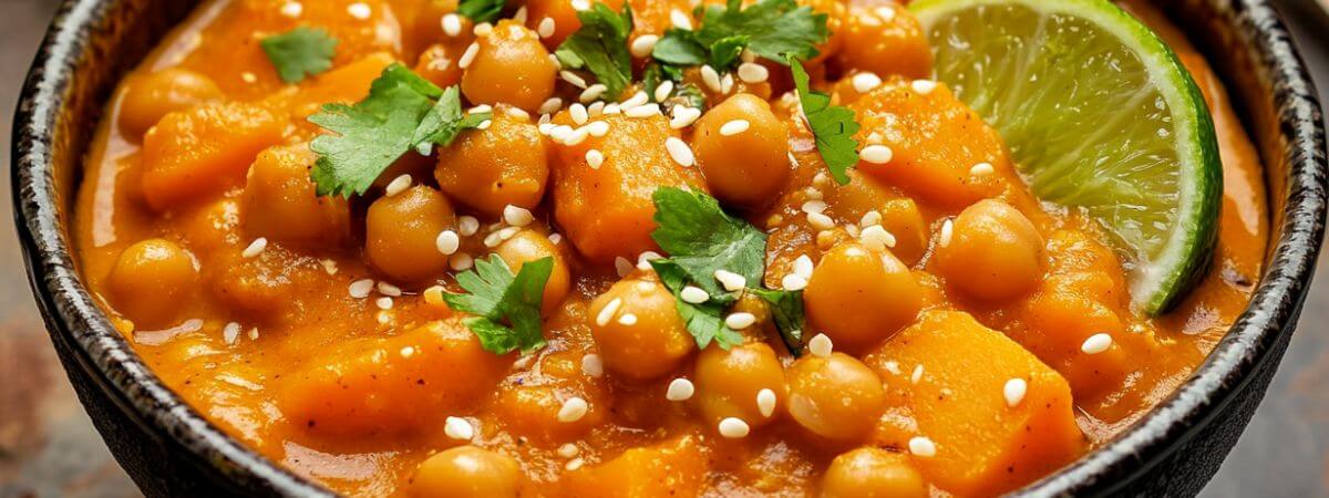 Curry de pois chiches et épinards au lait de coco - Recette