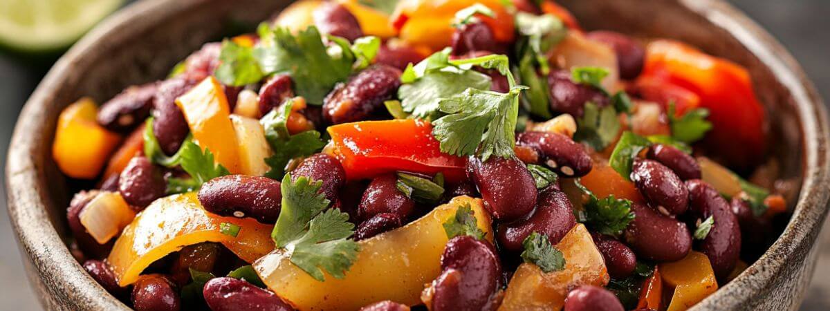 Poêlée de haricots rouges, poivrons et épices douces - Recette