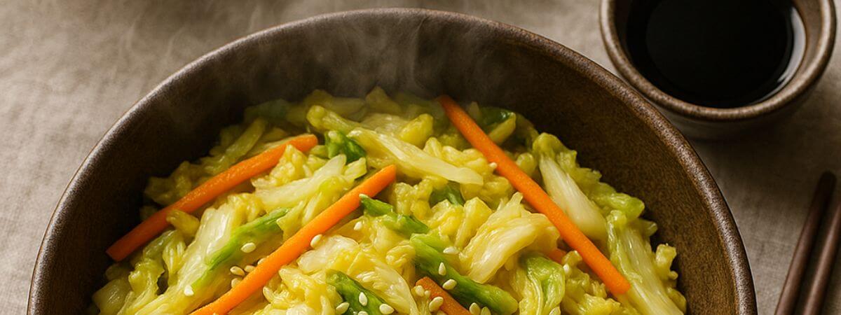 Chou chinois sauté au gingembre et sésame – Recette express